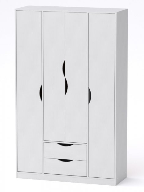 Передпокій шафа з 4 ма дверима і 2 ма шухлядами для речей з ДСП Компанит Любов Німфея Альба