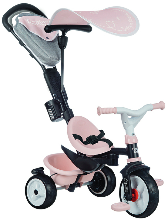 Детский металлический велосипед Smoby Бэби Драйвер с козырьком и ...