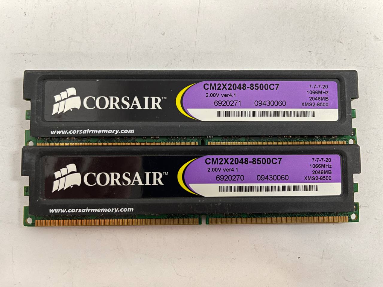 Оперативная память Corsair Ddr2 4gb Kit 2 2gb 1066mhz Pc3 8500 Б У