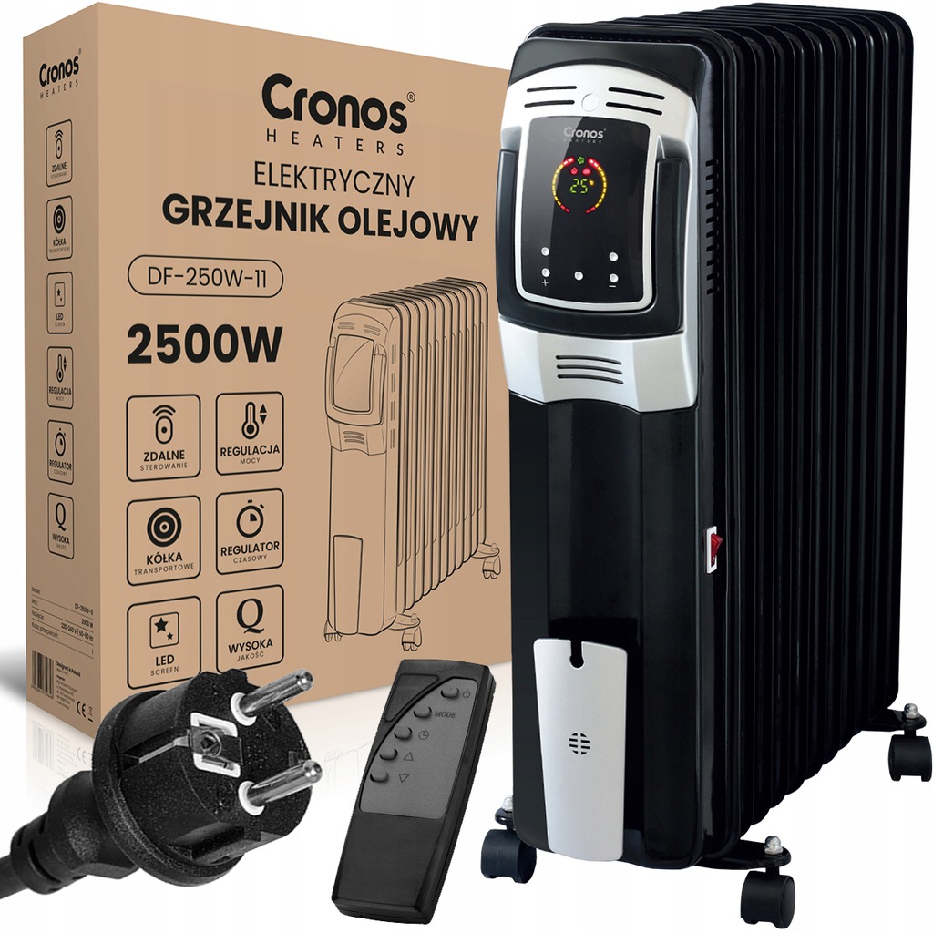 Масляный обогреватель радиатор Cronos Heaters 2500 Вт 3-ступенчатая ...