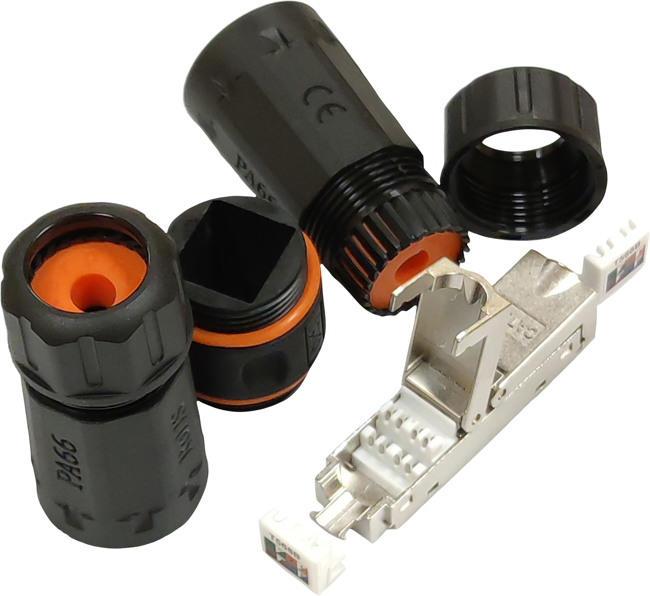 Зовнішній з'єднувач Kingda IP68 для витої пари STP CAT6A (KD ...