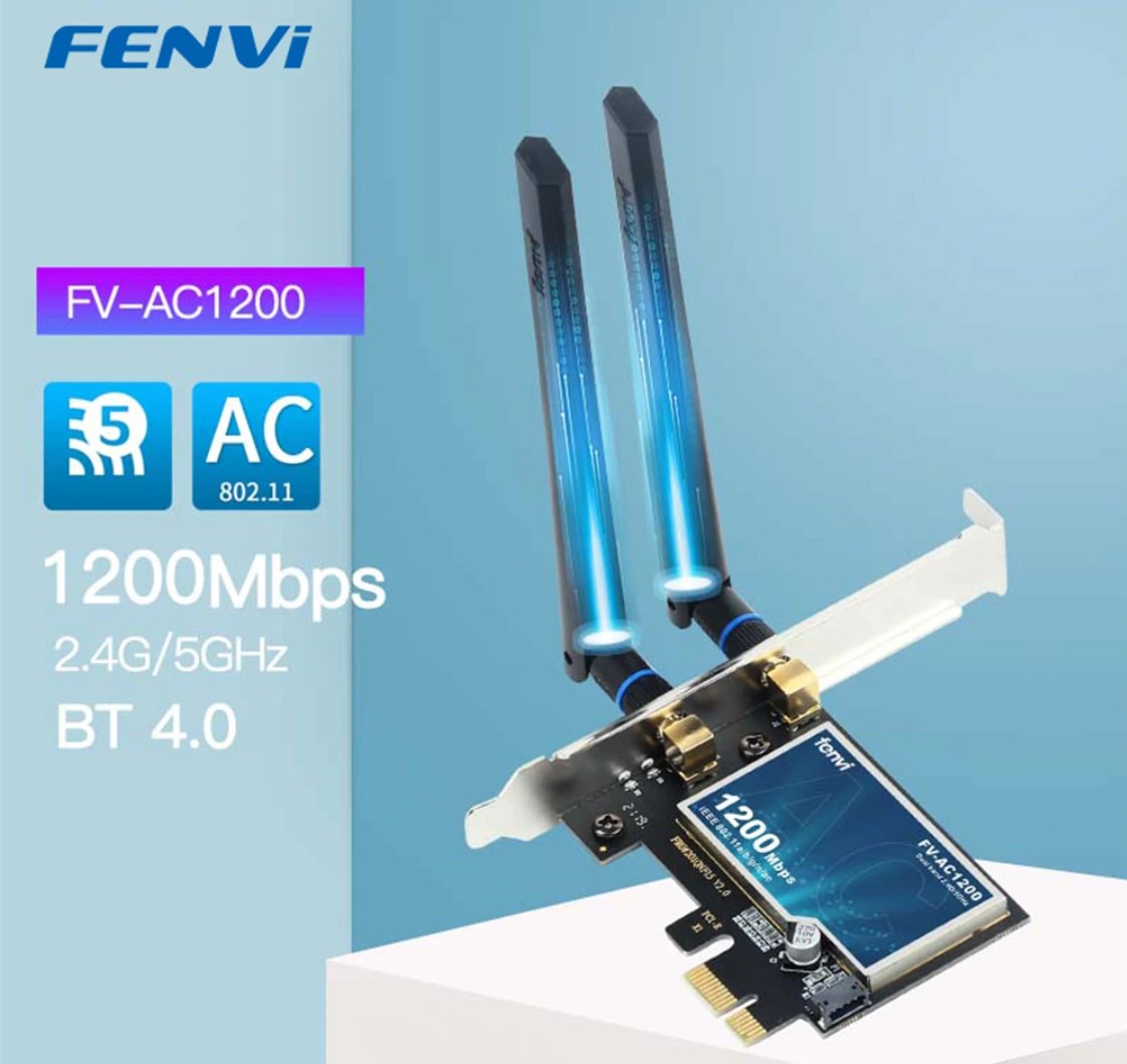Мережева карта Fenvi FV-AC1200 WiFi+BT, сетевая карта PCI-E Intel 7260 ...