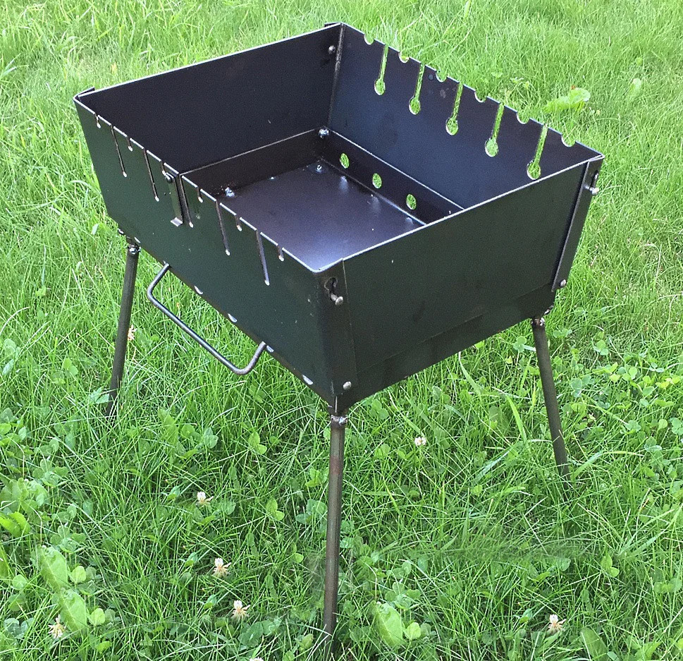 Мангал валізу вогник з ручкою 3 мм на 6 шампурів стійкий переносний для ...