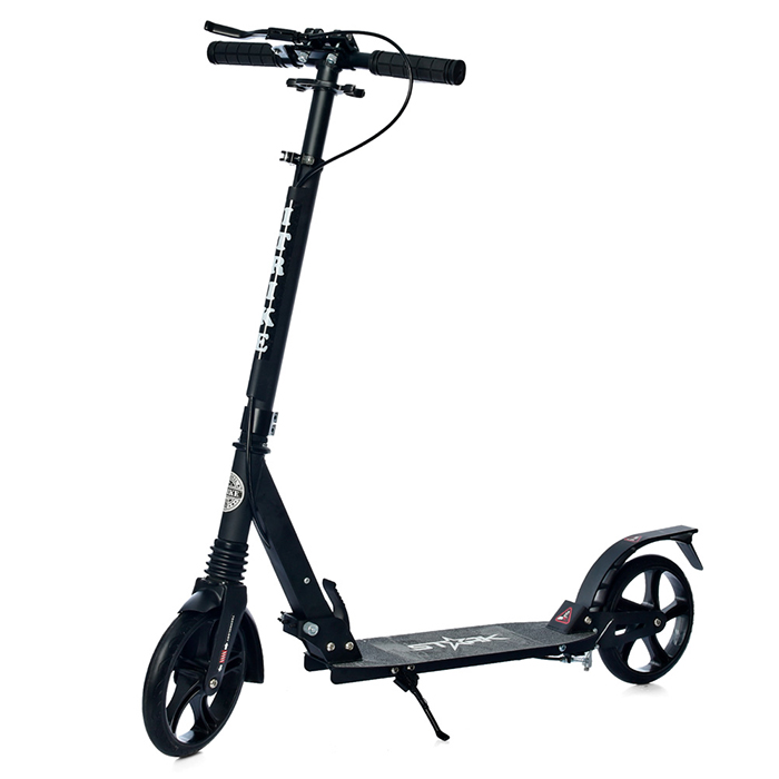 Двухколесный складной самокат iTrike SR 2-018-10-1-B1, колеса 200 мм, ручной тормоз, Черный ...