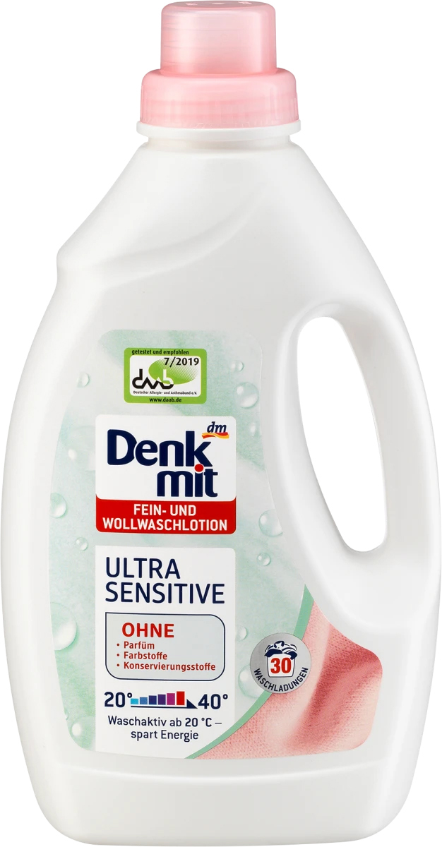 Жидкий порошок DenkMit Fein- und Wollwaschlotion Ultra Sensitive 30 ...