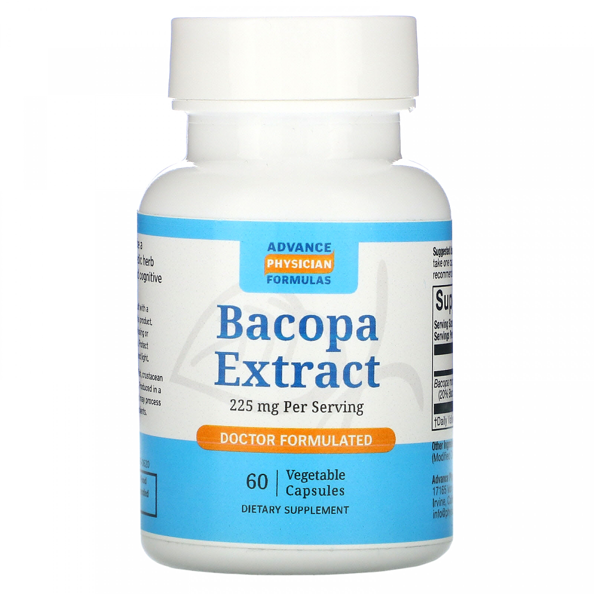Бакопа экстракт Advance Physician Formulas, Inc. (Bacopa) 225 мг 60 ...