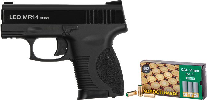 Пистолет сигнальный Carrera Arms "Leo" MR14 Black + Холостые патроны ...