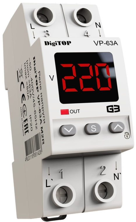 Реле напряжения DigiTOP VP-63A M2R – фото, отзывы, характеристики в интернет-магазине ROZETKA ...