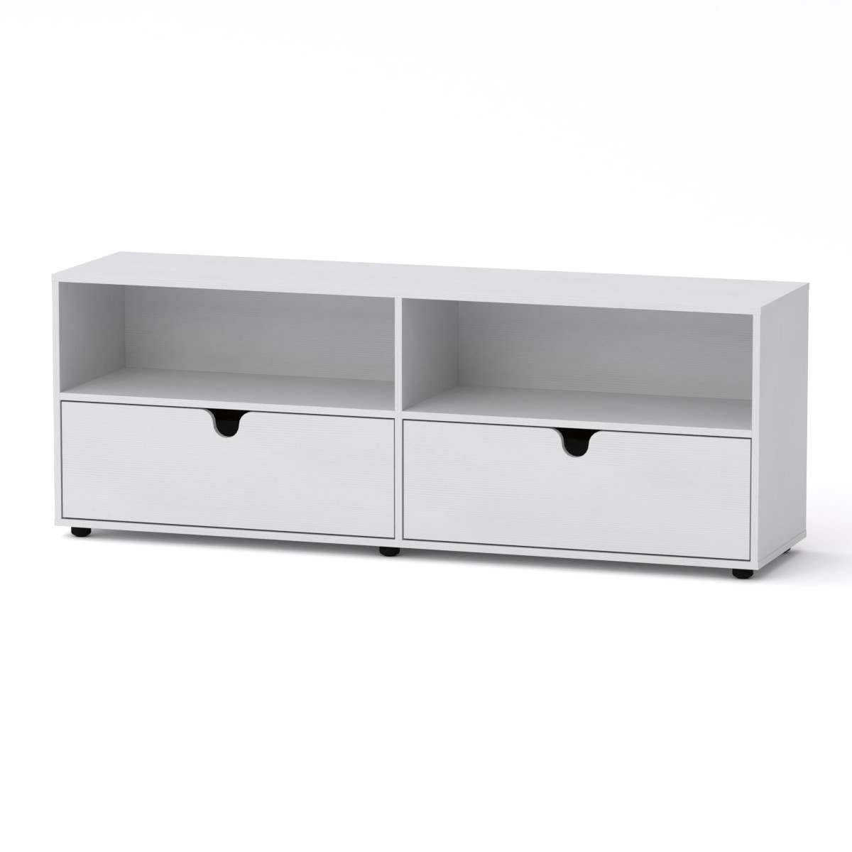 Тумба для великого телевізора у вітальню або дитячу на ніжках з полицями та ящиками Компаніт МГ