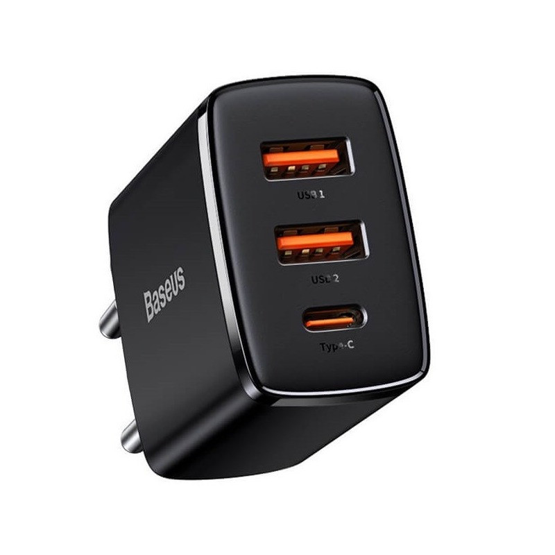 Блок зарядки BASEUS CCXJ-E01 2хUSB + 1xType-C Black N – фото, отзывы ...