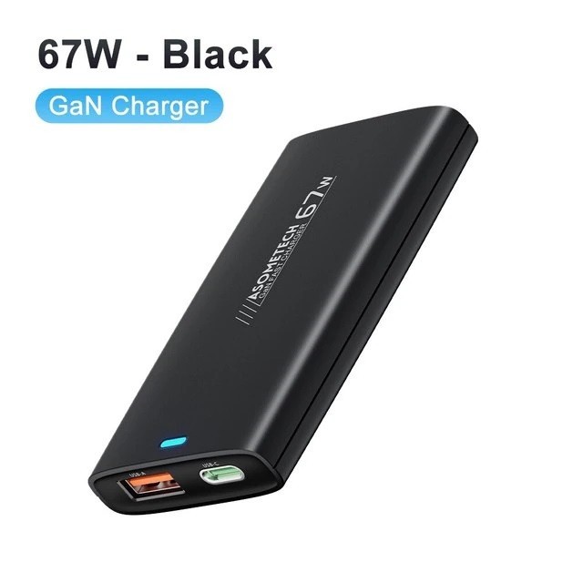 Зарядний пристрій Asometech 67W GaN Ultra Slim для MacBook/Huawei ...