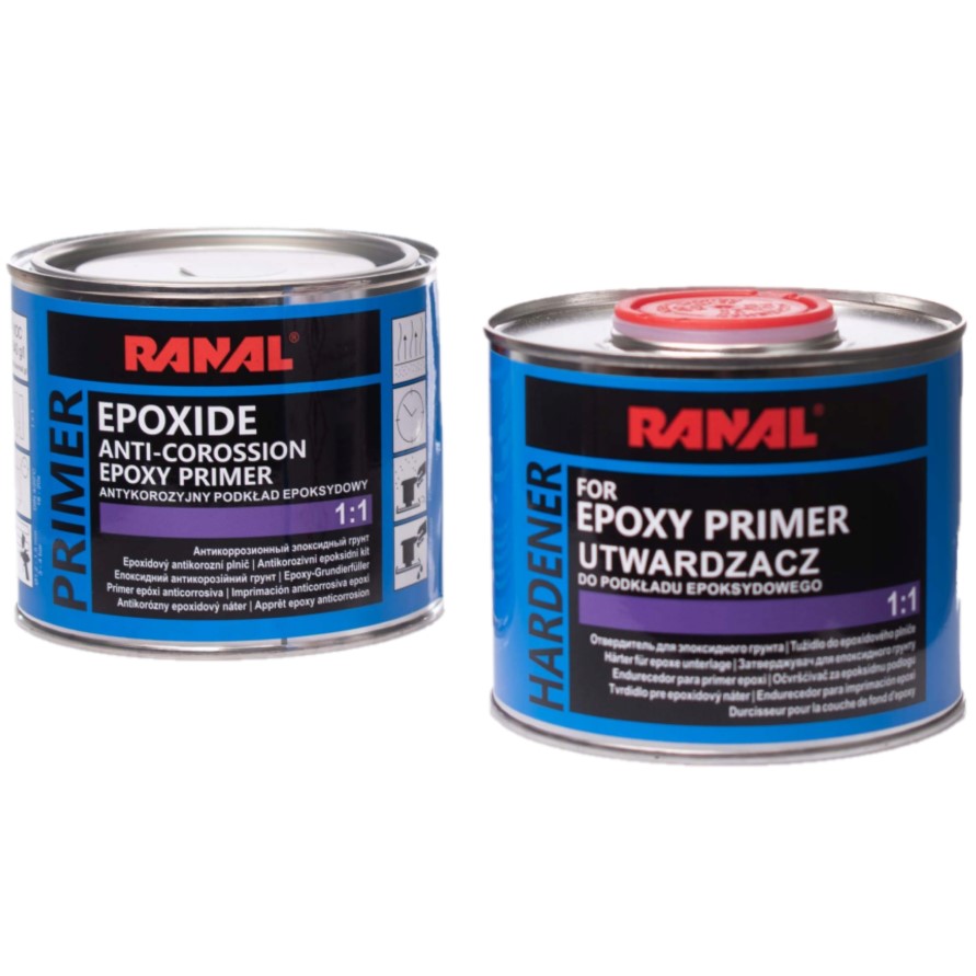 Епоксидний грунт Ranal Epoxide 1:1 сірий 0.4 л (із затвердником 0.4 л ...