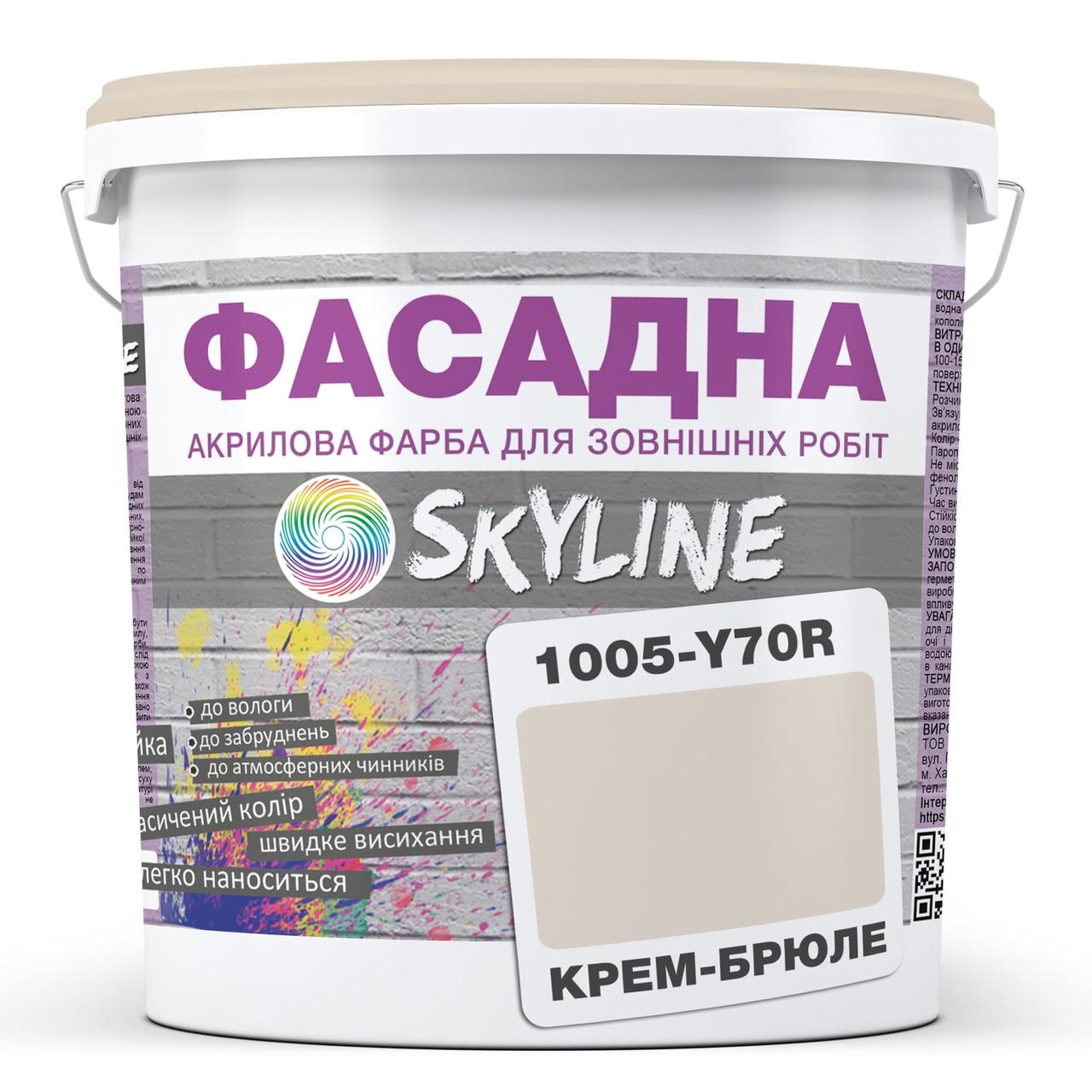 Краска Акрил-латексная Фасадная Skyline 1005-Y70R Крем-брюле 1 л ...