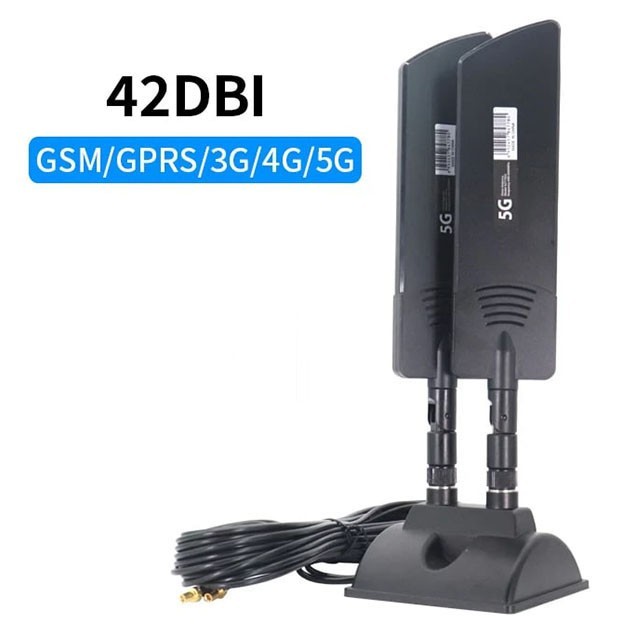 Антена 4G LTE+ TS9 x2 42 дБ MIMO 2x2 5 м Чорна – фото, відгуки ...