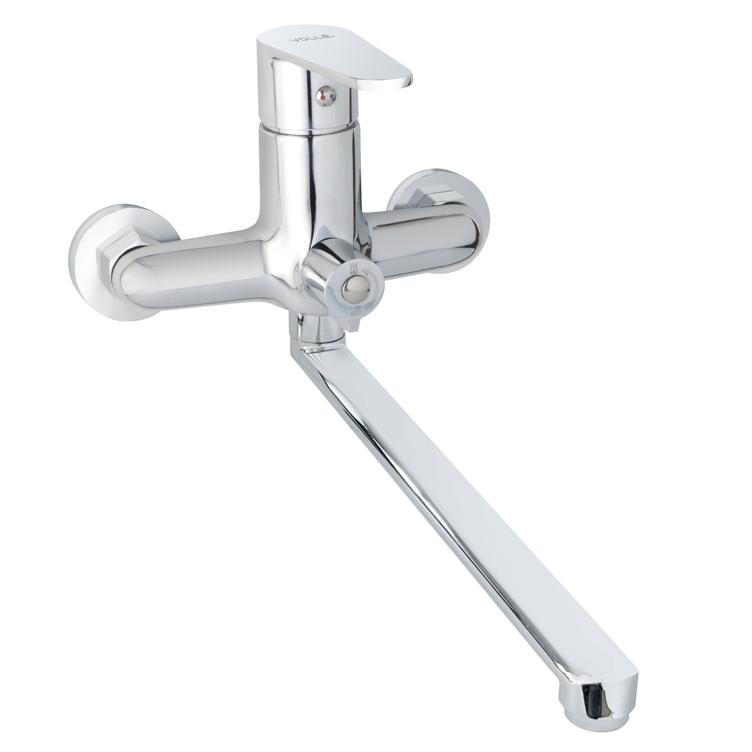 Cмеситель для ванны однорычажный с длинным изливом VOLLE TRAJAN хром ...