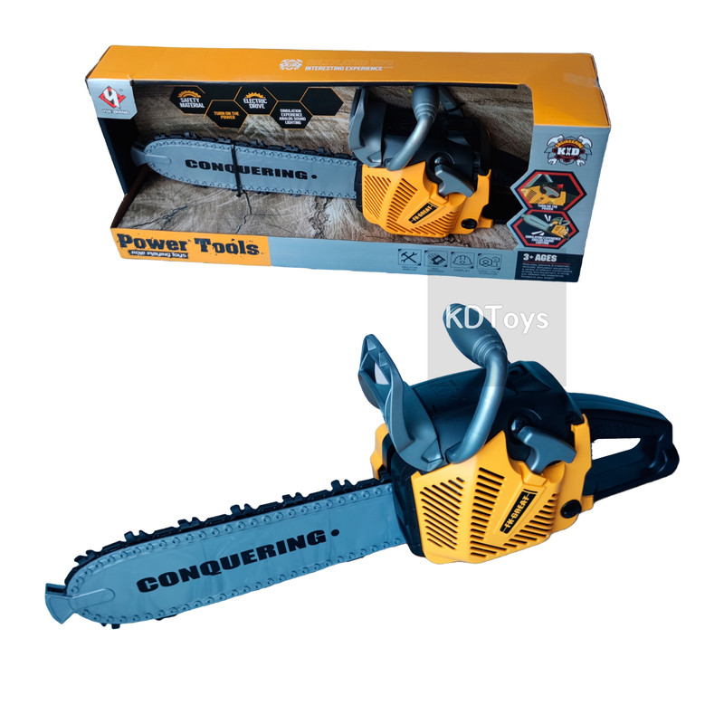 Детская бензопила Power Tools на батарейках со светом и звуком Цепь ...
