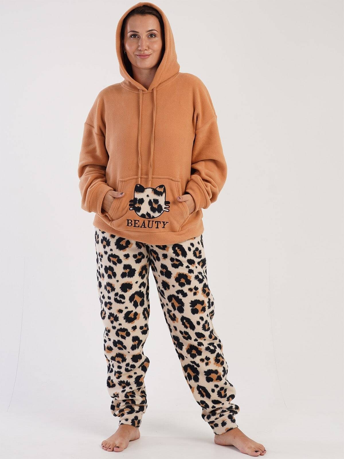 Костюм домашній флісовий (худі, штани) XL темно-коричневий 305200 від ...