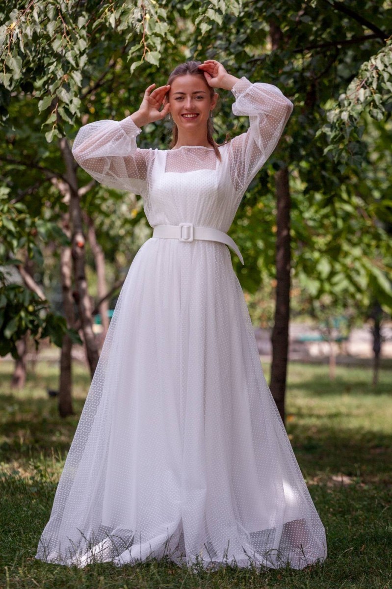 Нарядная белая накидка с платьем FashionYouWant L белый 43425474 от ...
