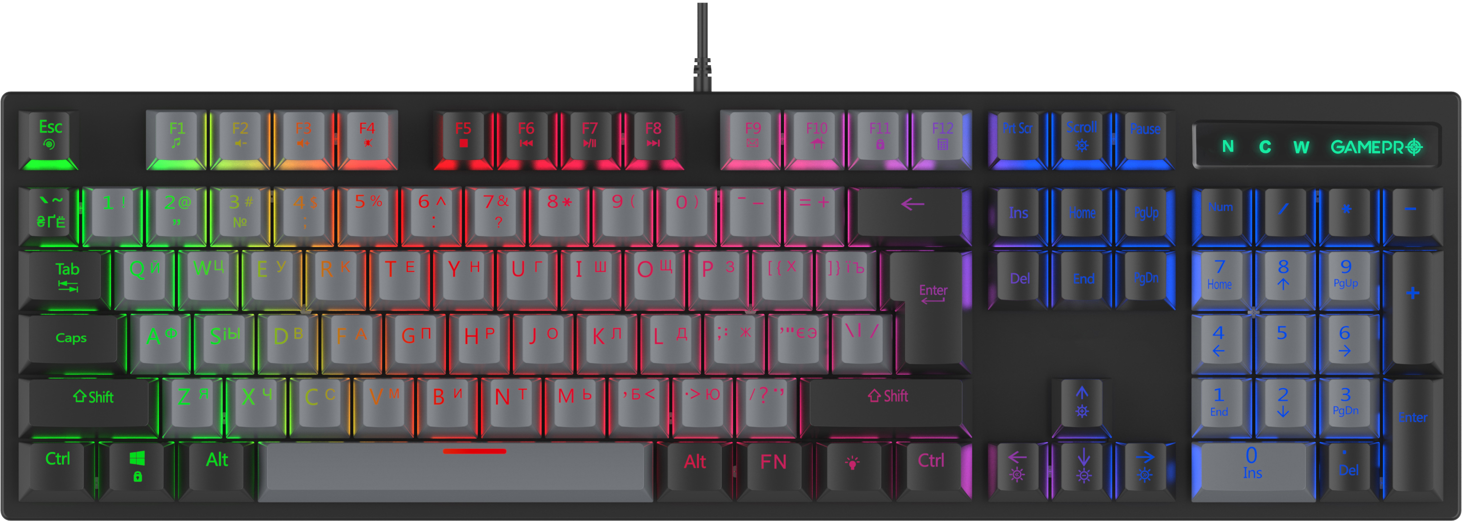 Клавиатура механическая проводная GamePro Blue Switch LED USB (MK105B ...