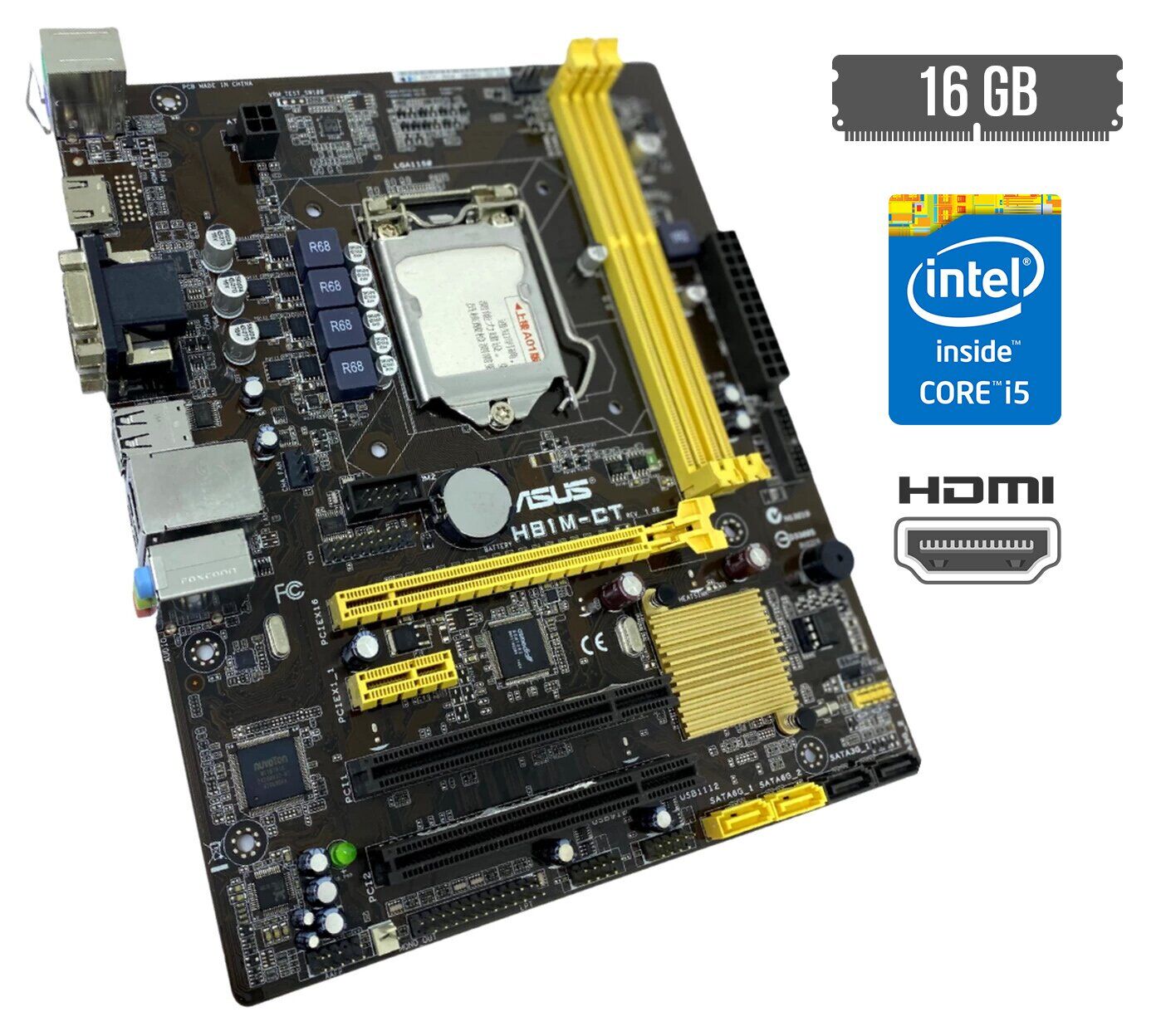 Комплект: Материнская плата Asus H81M-CT / Intel Core i5-4590S (4 ядра ...