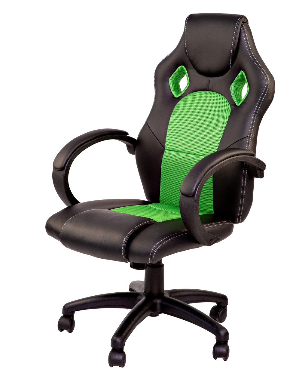 Кресло геймерское в спортивном стиле Goodwin Silver Stone black / green ...