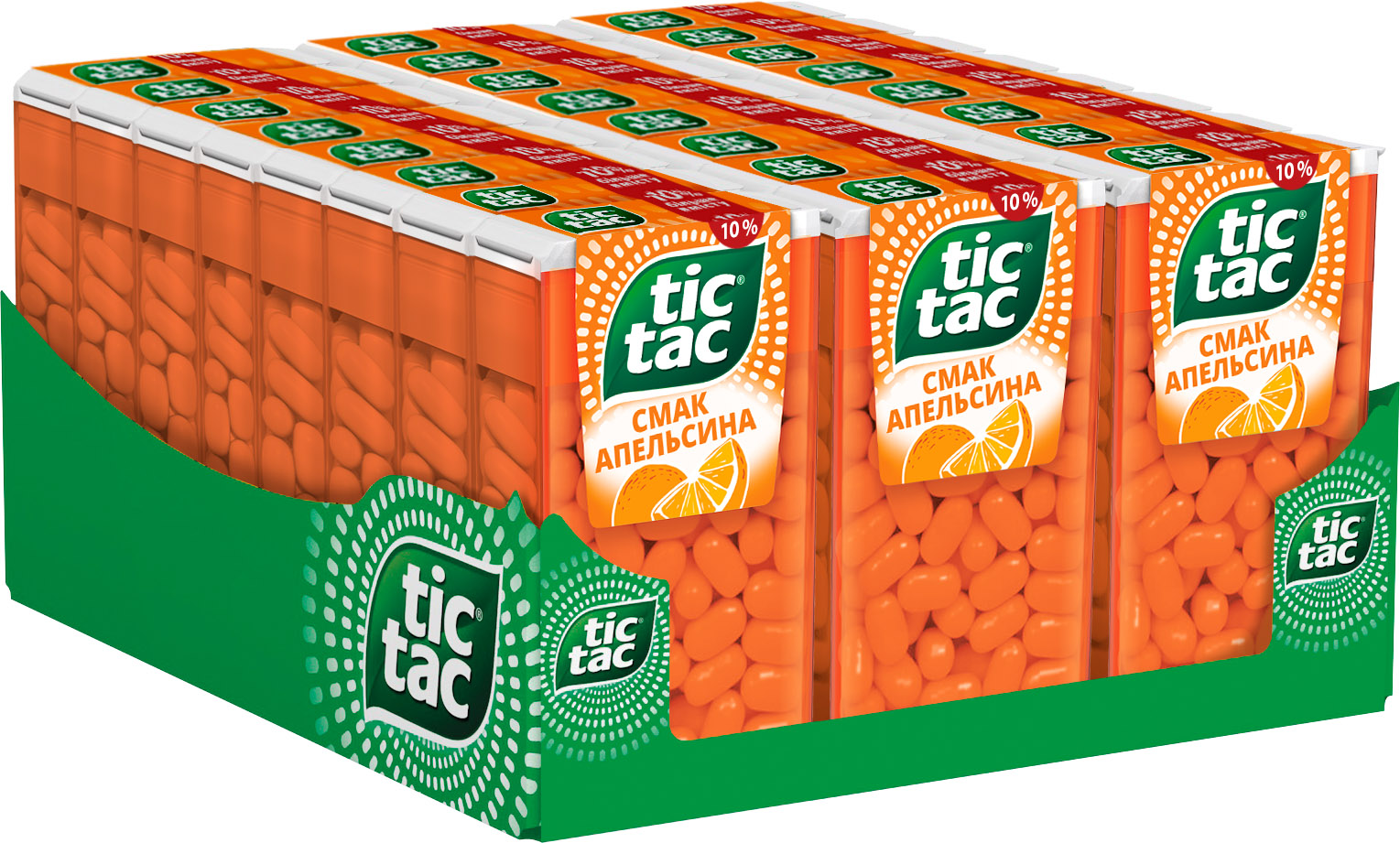 Упаковка драже Tic Tac со вкусом апельсина 54 г х 24 шт (8000500186206 ...