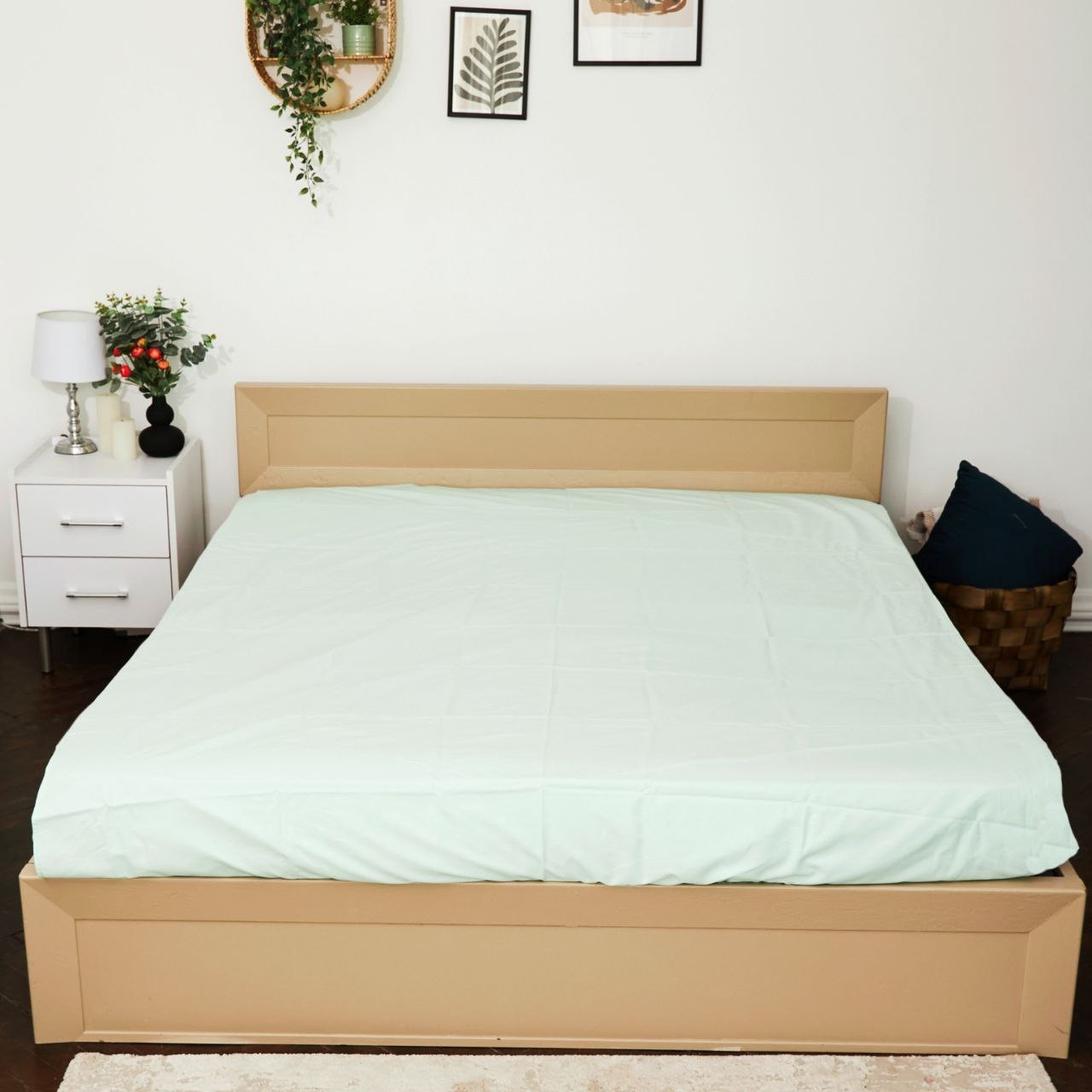 Простынь без резинки Поплин Mint Light 110*160 см Ментоловый – фото ...