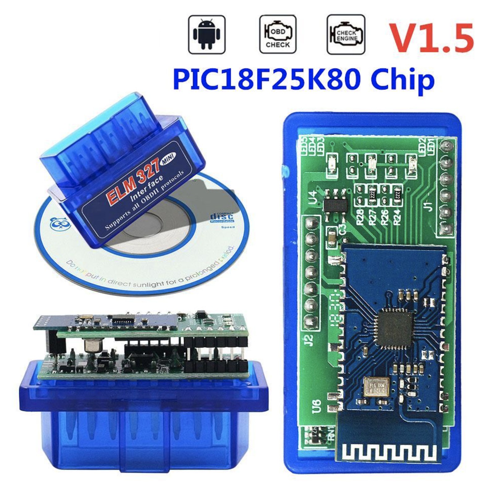 Автосканер ELM 327 v1.5 PIC18F25K80 (дві плати) OBD II від продавця: N&M Auto купити на ...