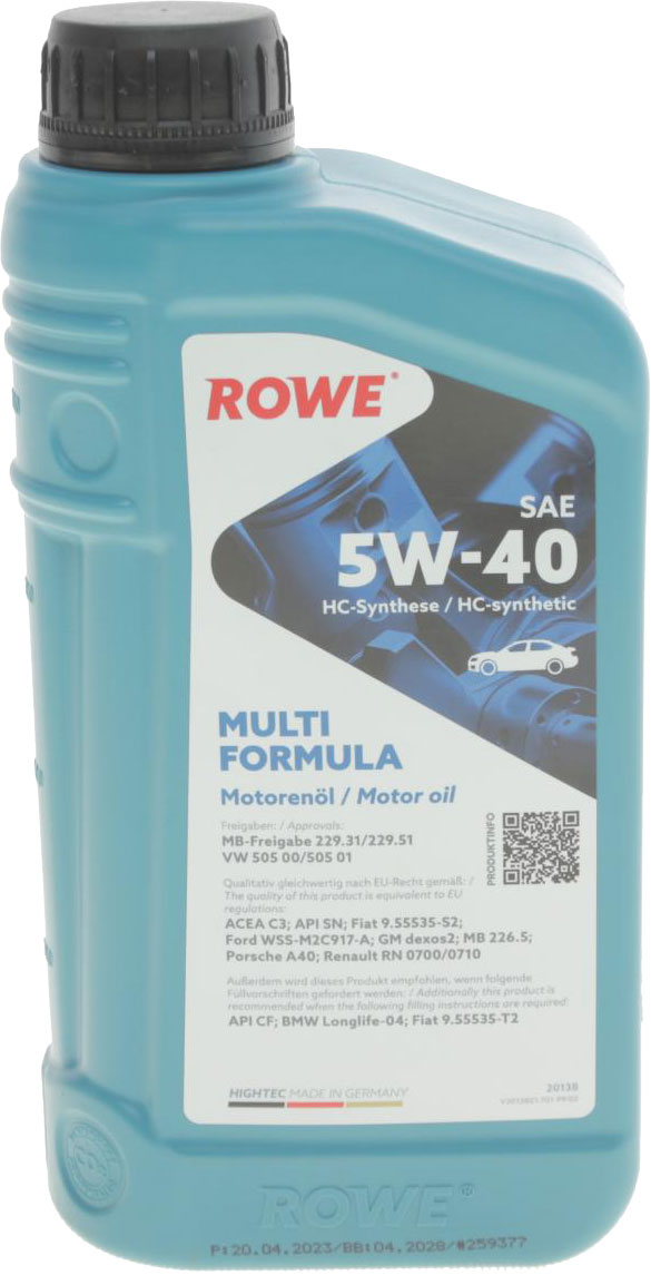 Моторное масло ROWE 5W-40 Hightec Multi Formula 1 л (20138-0010-99 ...