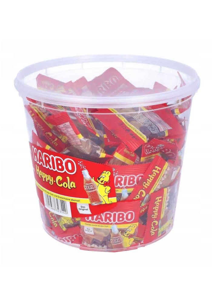 Жевательные конфеты Haribo Happy Cola ведро 100 шт. * 10г – купить в ...