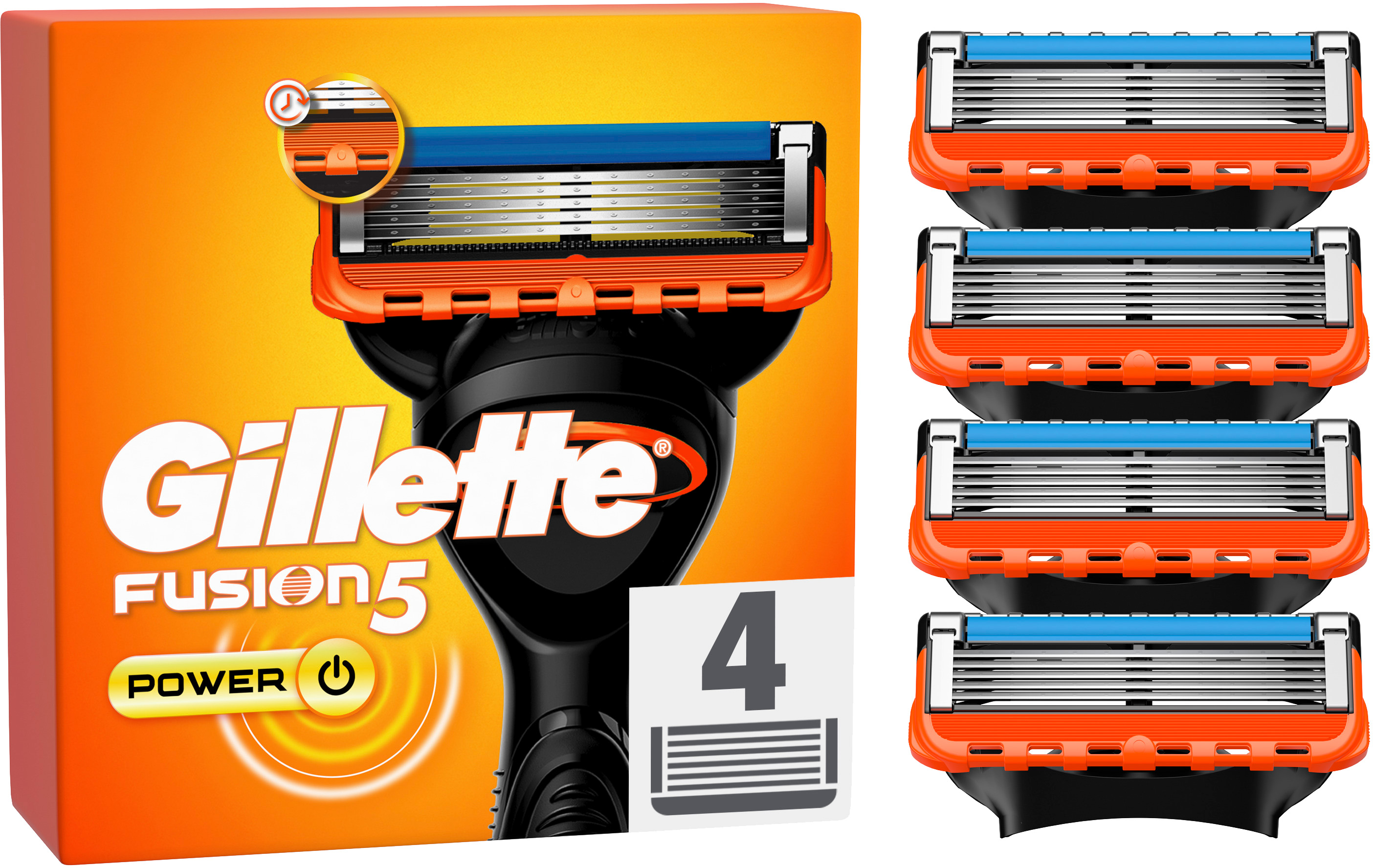 Сменные картриджи для бритья (лезвия) мужские Gillette Fusion5 Power 4 ...