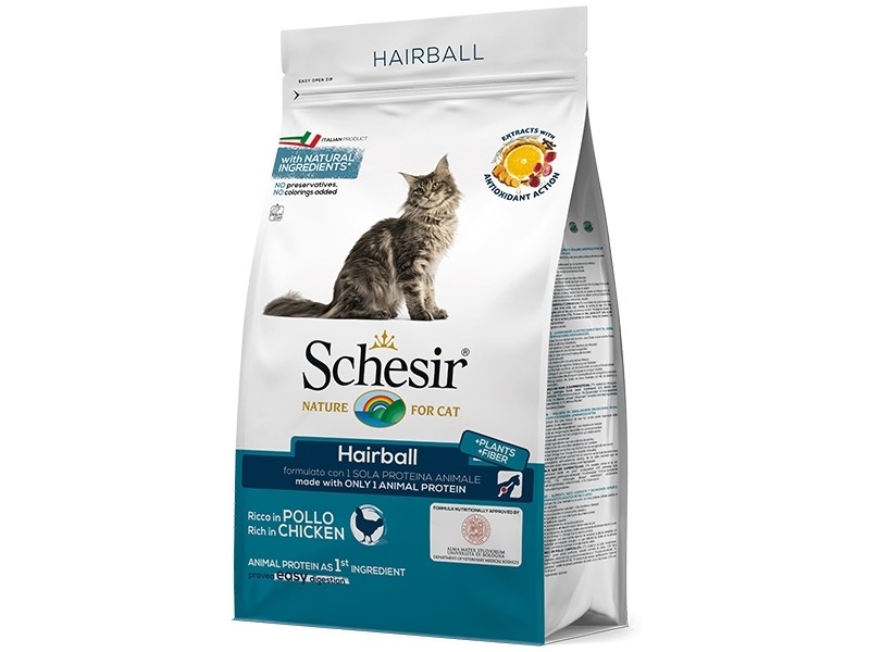 Сухой корм Schesir Cat Hairball для взрослых кошек с курицей 6уп*1.5 кг от продавца: COMPETS – в ...