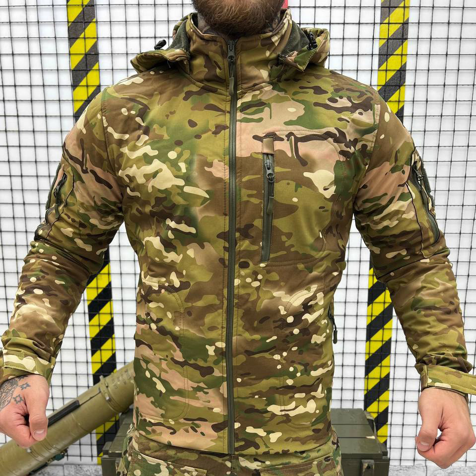 Чоловіча водонепроникна Куртка з Капюшоном Squad Softshell на флісі ...