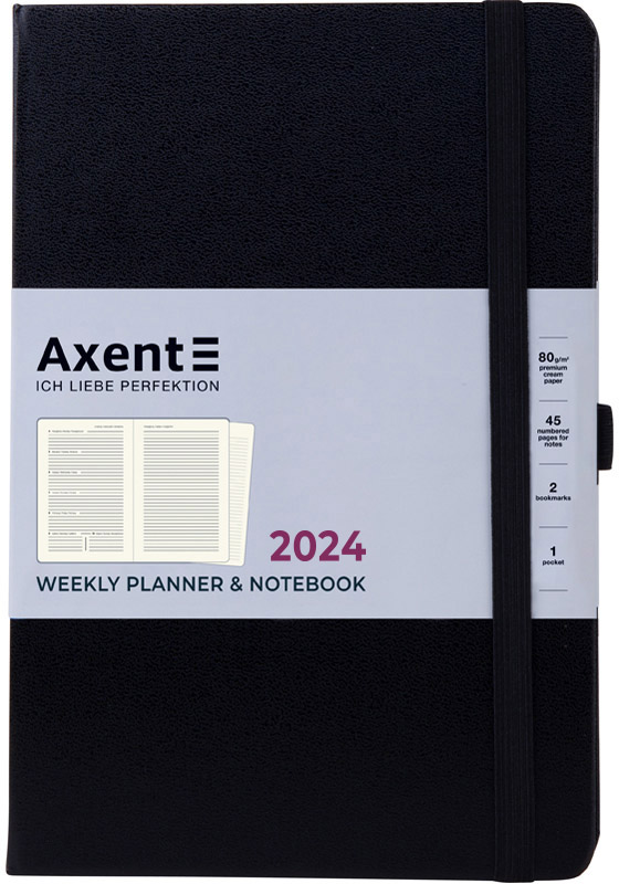Еженедельник Axent Prime Strong 2024 14.5х21 см черный (8507-24-01-A) – фото, отзывы ...