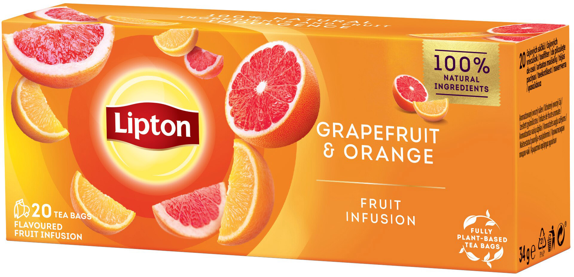 Чай фруктовый Lipton Grapefruit&Orange 1.7 г х 20 пакетиков (8720608014248) – ROZETKA – купить в ...