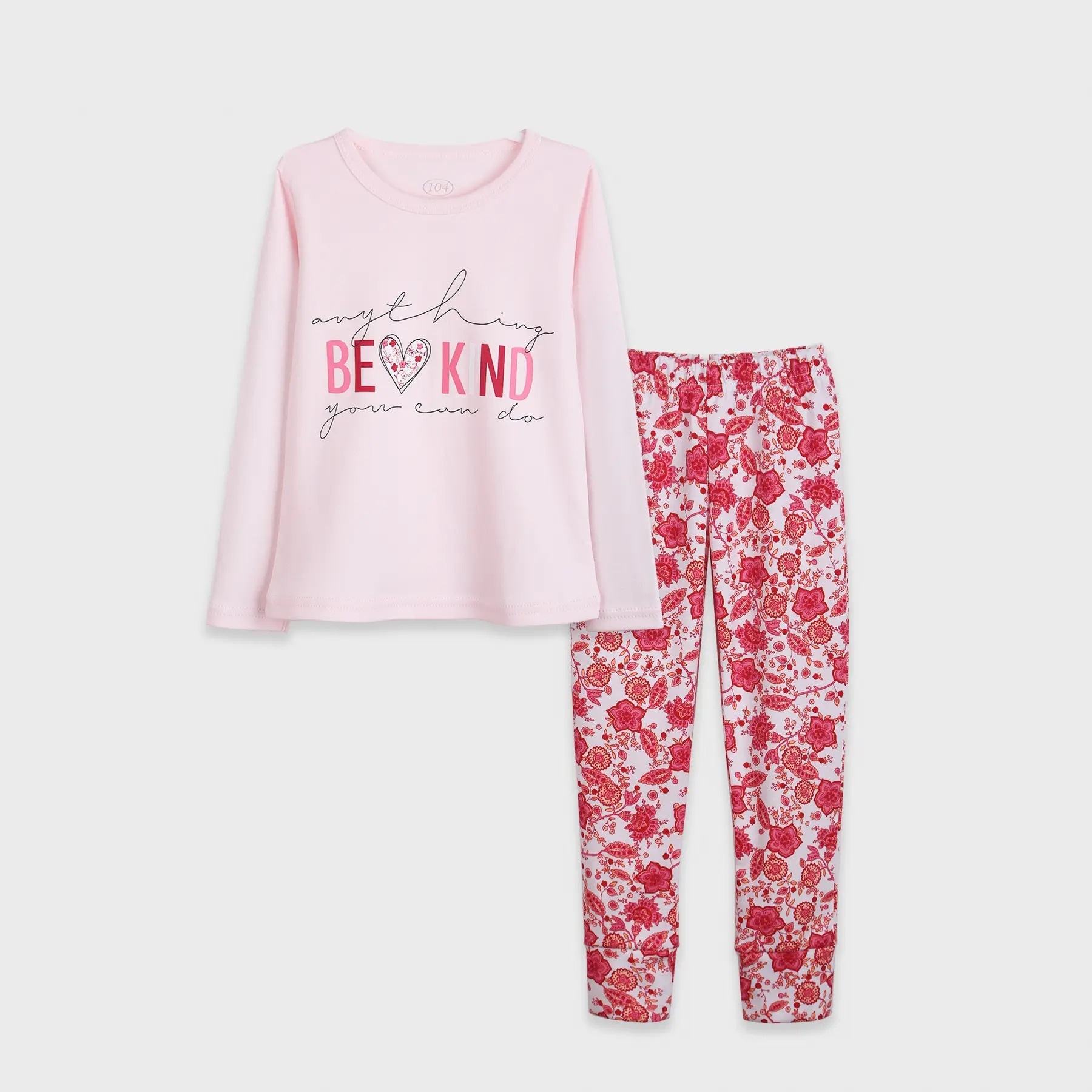Пижама (лонгслив + штаны) детская Flamingo 245-075 110 см Розовая ...