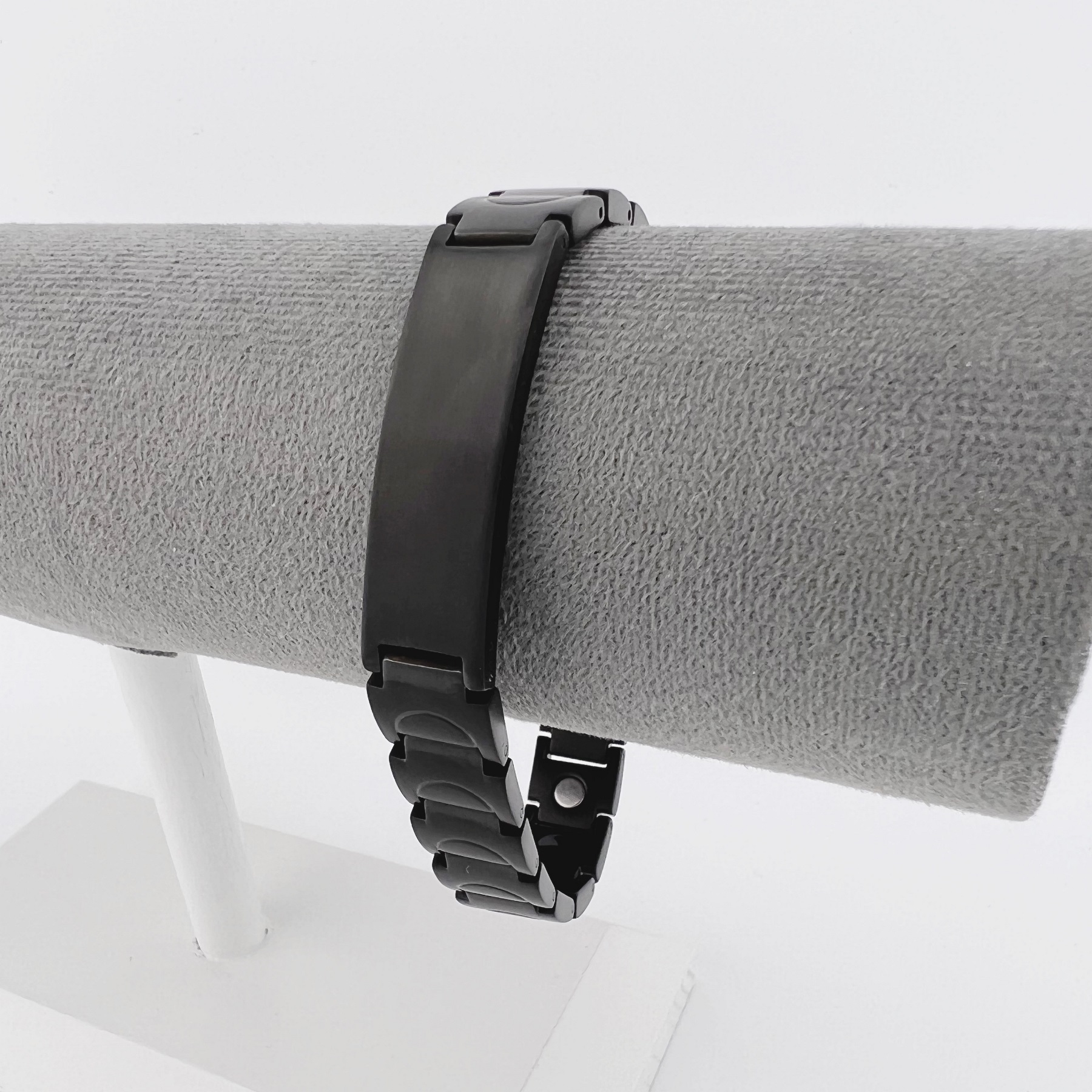 Чоловічий браслет під гравіровку з медичної сталі із магнетитами 21см ...