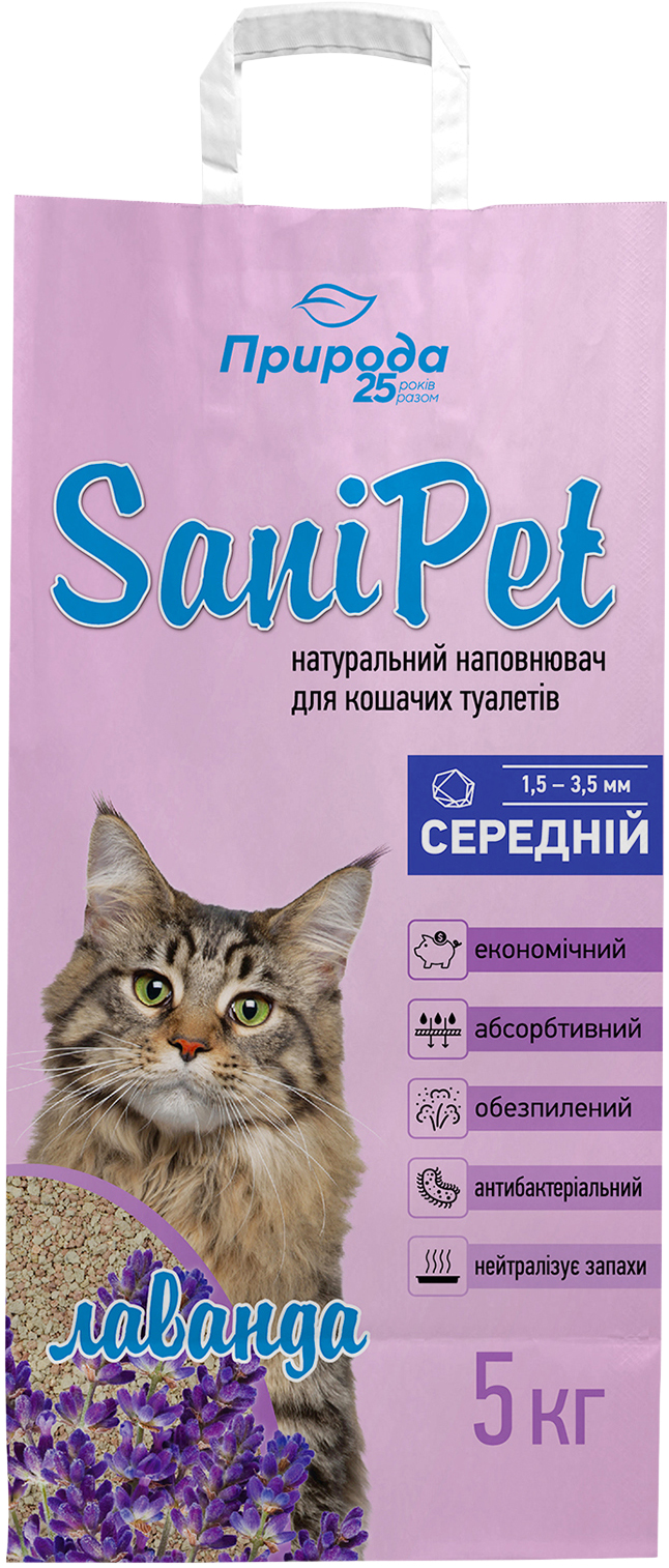 Наполнитель для кошачьего туалета Природа Sani Pet бентонитовый средняя ...