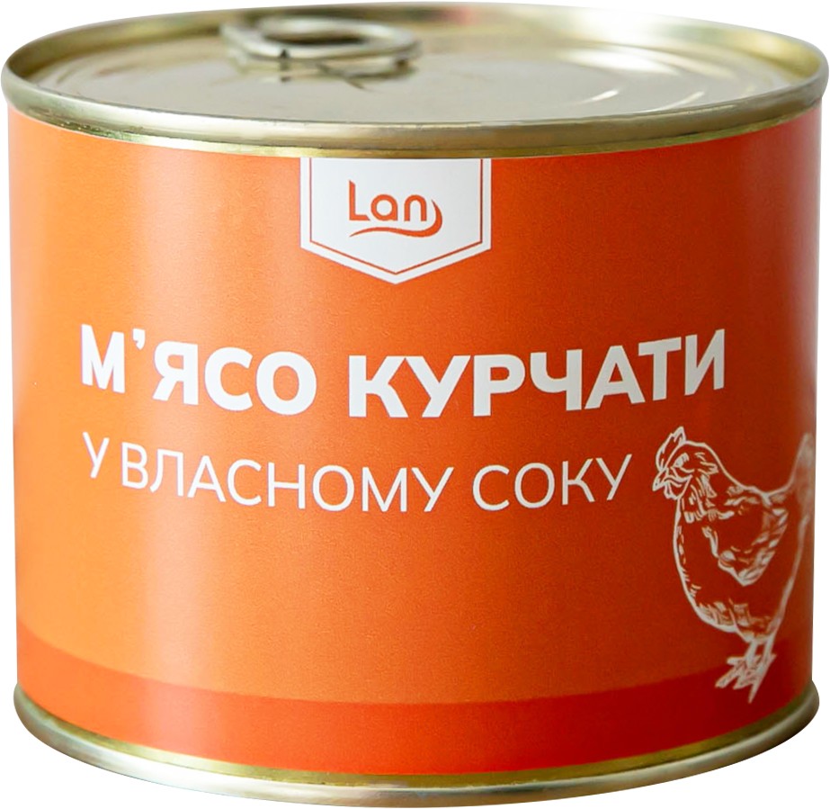 Мясо цыпленка в собственном соку Lan жестяная банка, 525 г – купить в ...