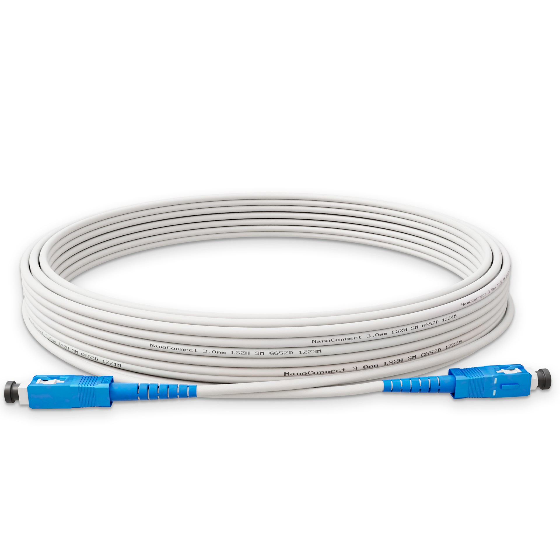 Патч-корд оптический SC/UPC-SC/UPC Белый LSZH, Singlemode G.657.А2 (SM) Flex, Simplex, 3мм - 15 ...