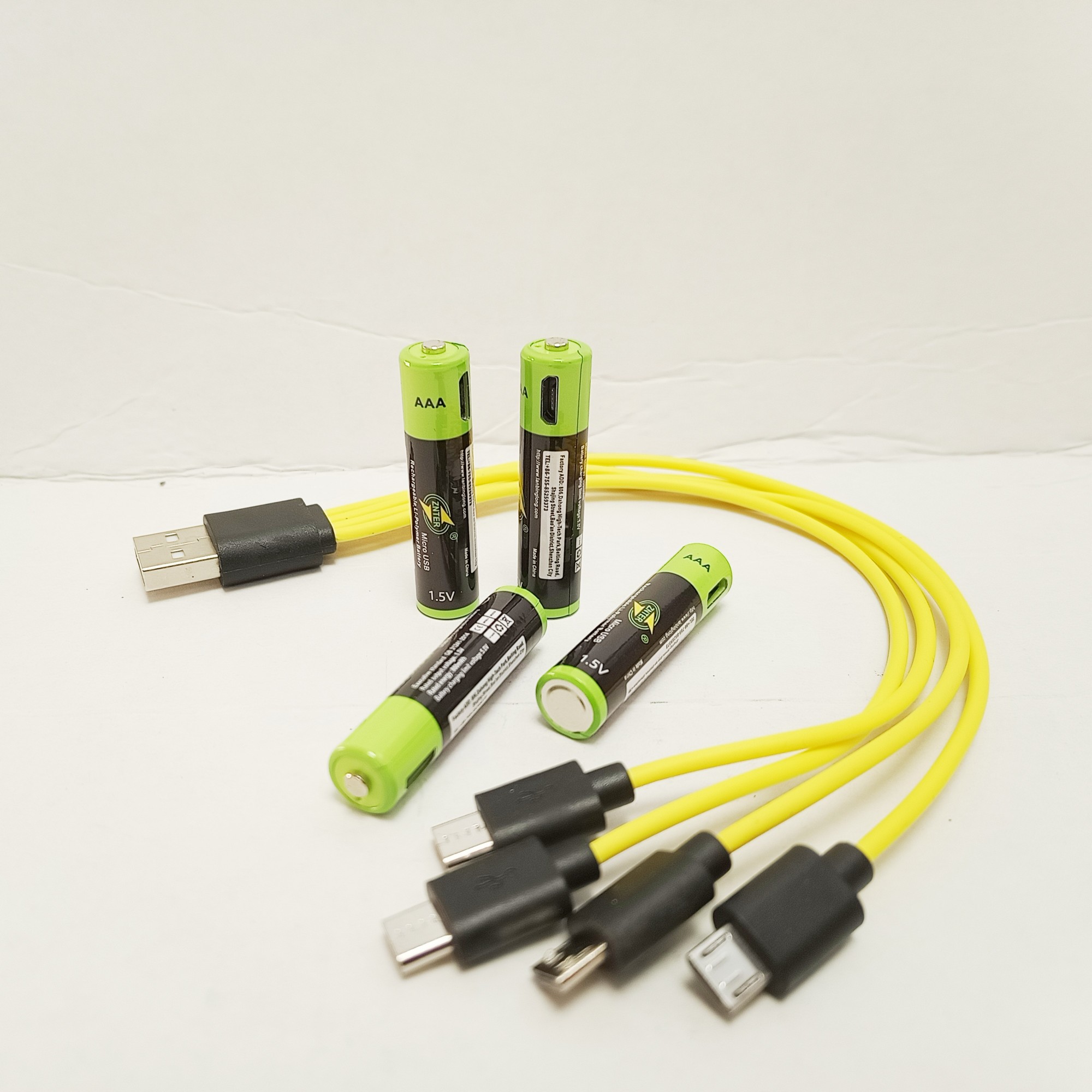 Батарейки Znter AAA 4 шт перезаряжаемые от MicroUSB 600mAh 1.5V ...