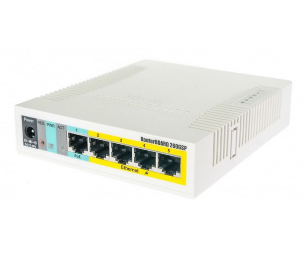 Комутатор Mikrotik RB260GSP, RouterBOARD 260GSP 5-port Gigabit smart ...
