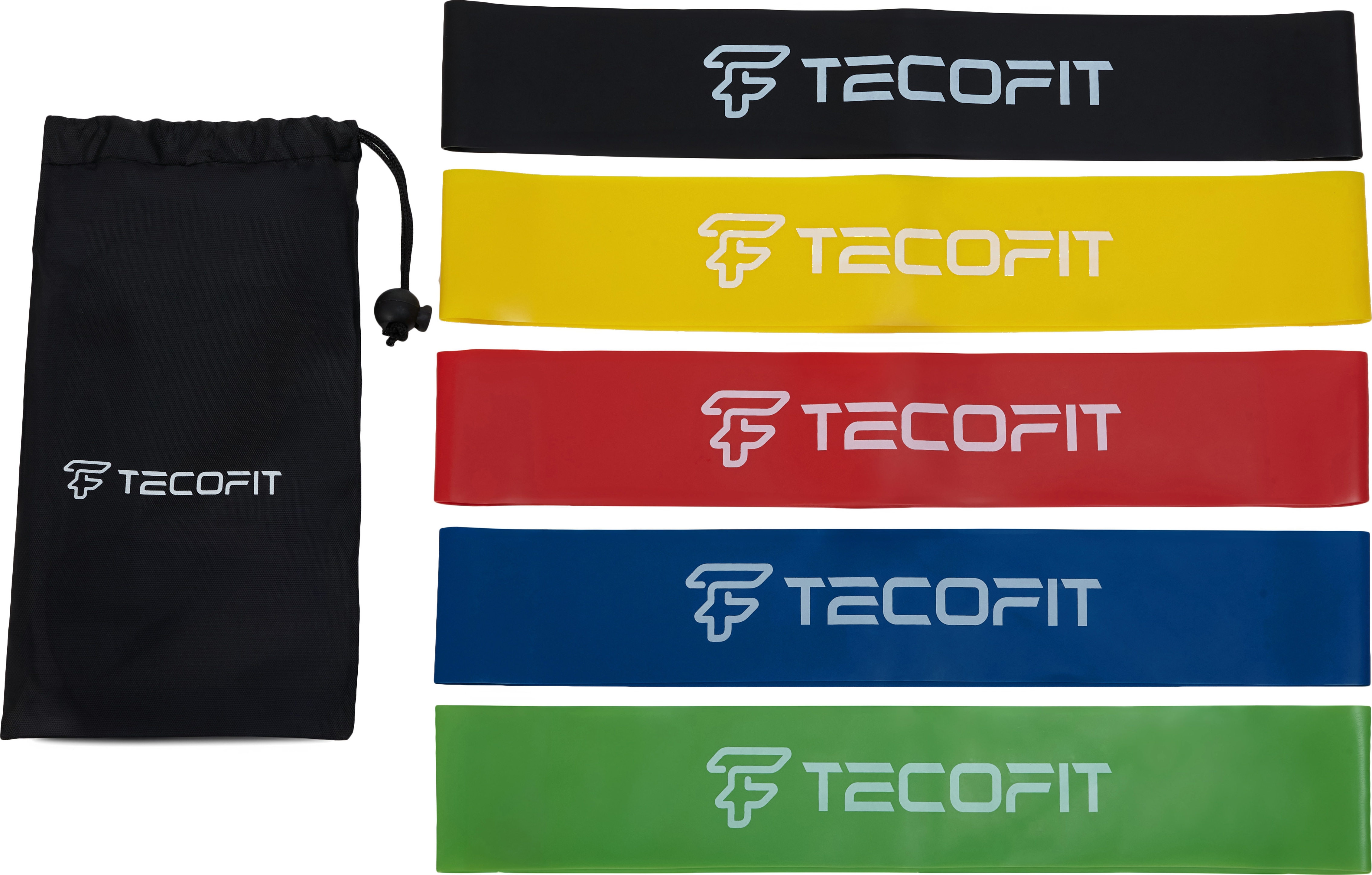 Набор эспандеров TECOFIT LATEX резинки для фитнеса в виде круга 5 шт ...