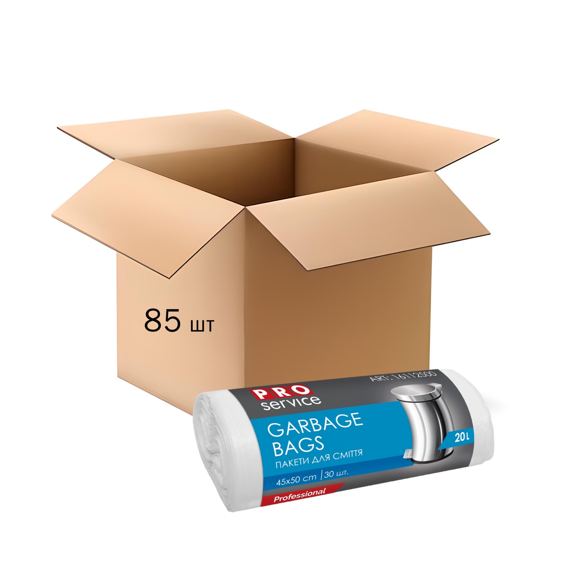 Мусорный пакет PRO service Standard белый HD 20л/30 шт (85 шт/ящ) от ...