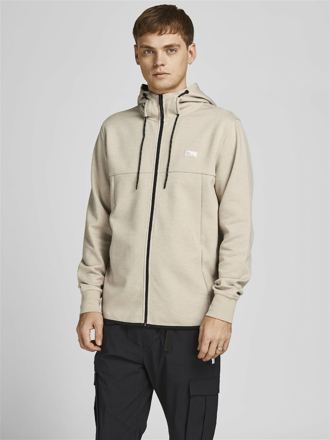Толстовка на молнии мужская Jack & Jones XAZ382805YCQO L Бежевая ...