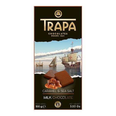 Шоколад Trapa Milk Chocolate Caramel&Sea salt молочний з карамеллю та ...