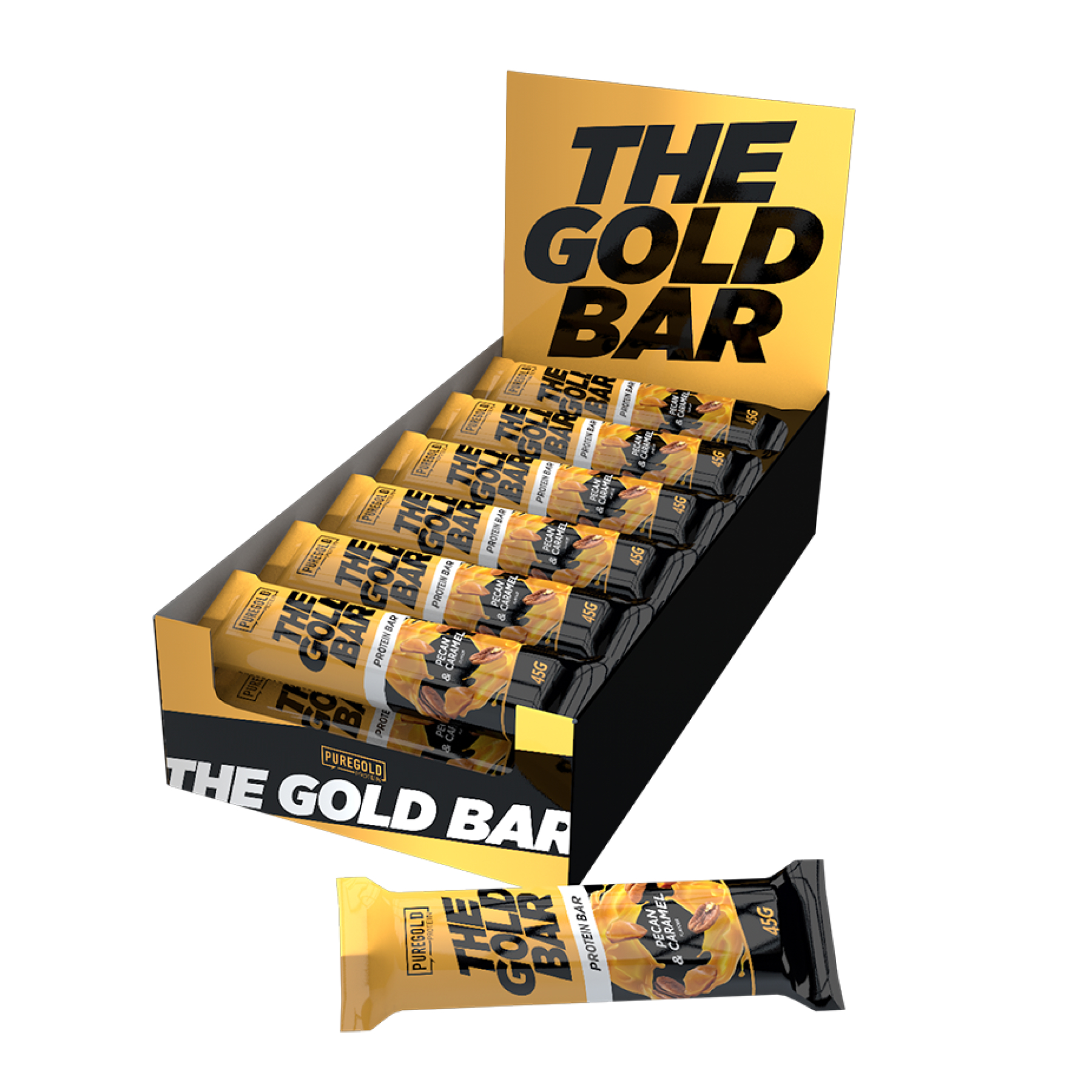 Протеиновые батончики Gold bar - 18X45г Карамель с пеканом – фото ...