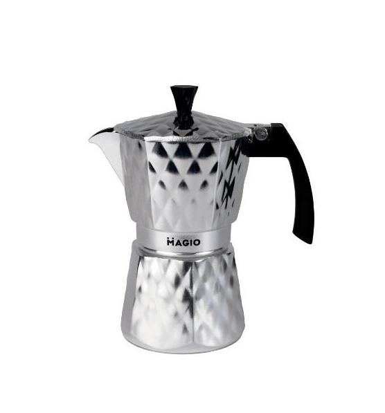 Гейзерная кофеварка Magio MG-1004 300 мл 6 чашек серебристая – фото, отзывы, характеристики в ...