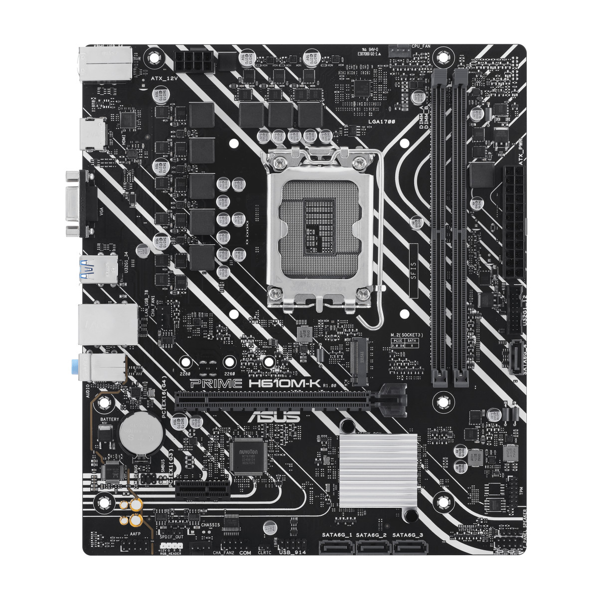 Материнская плата ASUS PRIME H610M-K (Intel H610, Socket 1700, MicroATX ...
