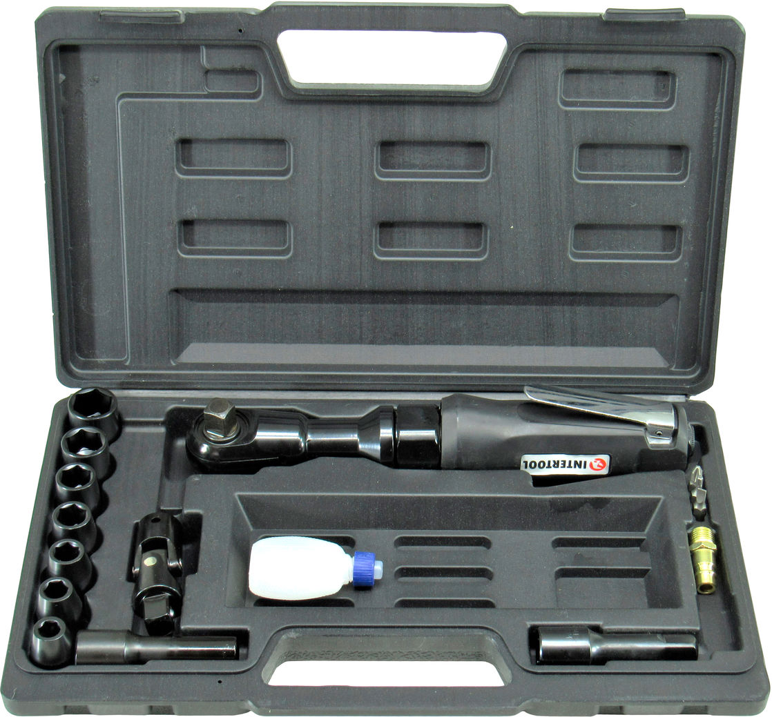 Гайковерт пневматический угловой 1/2 (Intertool) 160об. / Мин. 69Hm (+ набор головок) PT-1110 ...